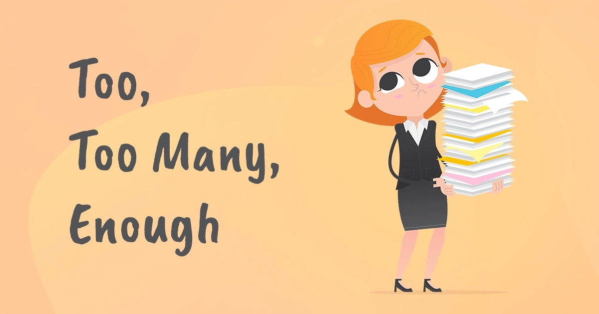 Too, Too Many, Enough – ¿Cuál es la diferencia? | Leximity